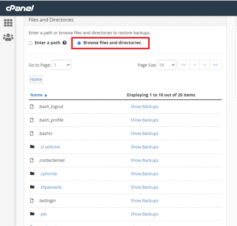 How to Restore the File and Directory through cPanel?