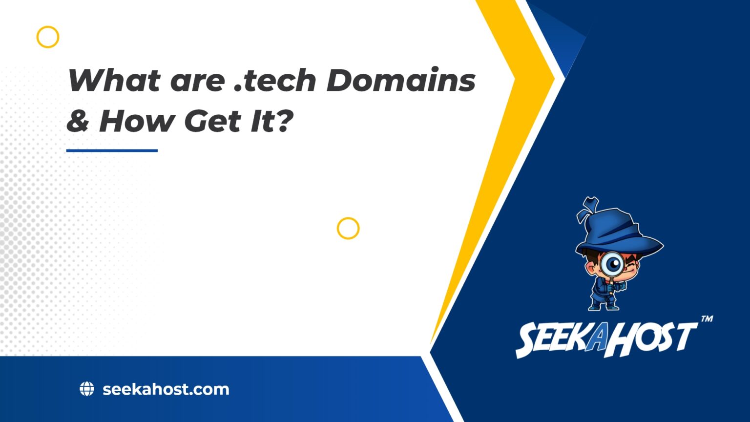 What are .tech domains and how to buy them for the lowest prices via SeekaHost?