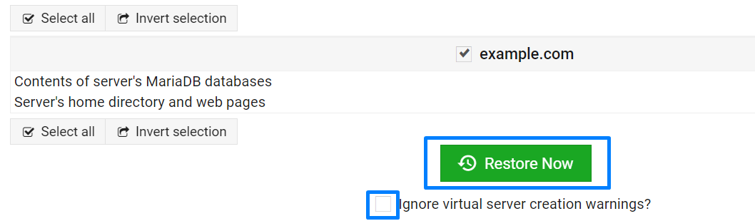 How to Backup and Restore in Virtualmin | SeekaHost™