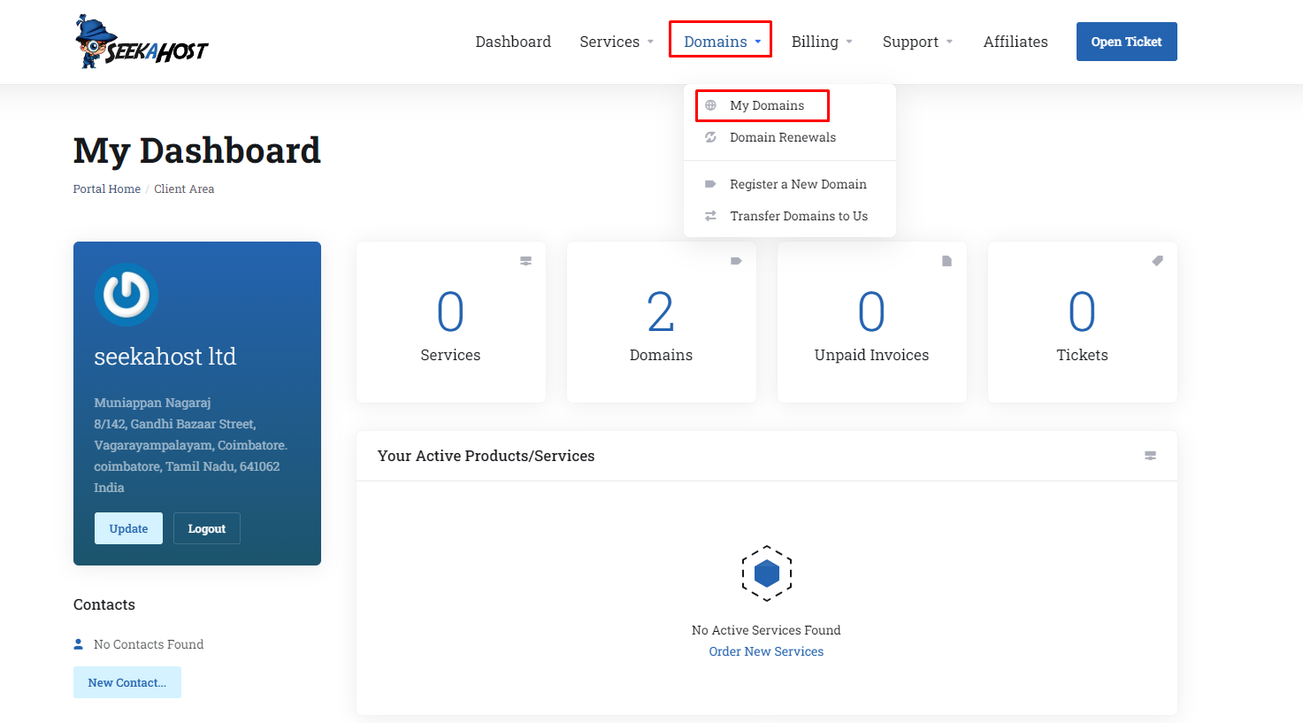How to Update Nameservers in SeekaHost